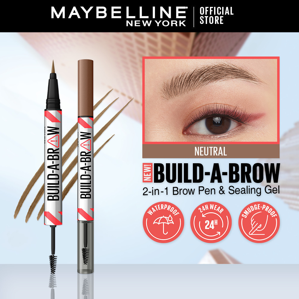 Maybelline Build-A-Brow 2-in-1 Brow Pen + Sealing Gel [Eyebrow, Eyebrow ...