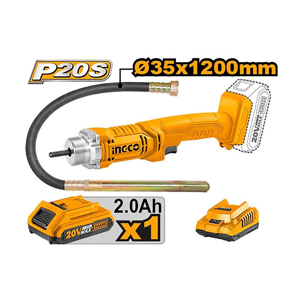 Ingco by Winland P20S 20V Lithium-Ion Cordless Concrete Mixer Bouton 35 ...