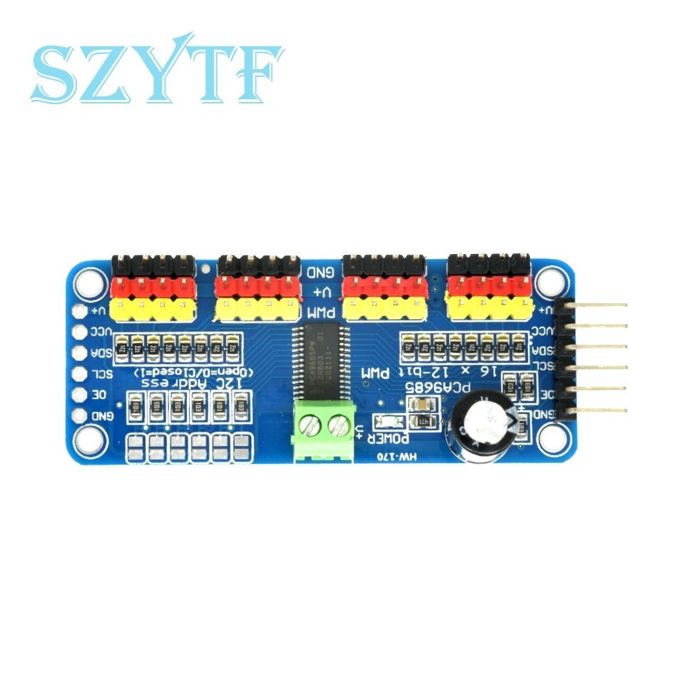 ღPCA9685PW 16 Channel 12-Bit PWM Servo Shield Driver I2C Interface PCA9685 Module For Raspberry ...
