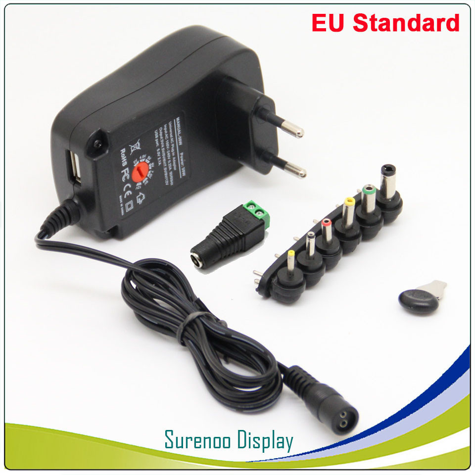 -100-240V 3V/4.5V/5V/6V/7.5V/9V/12V 30W Universal Adjustable AC/DC Charger Adapter Switching)17h ...