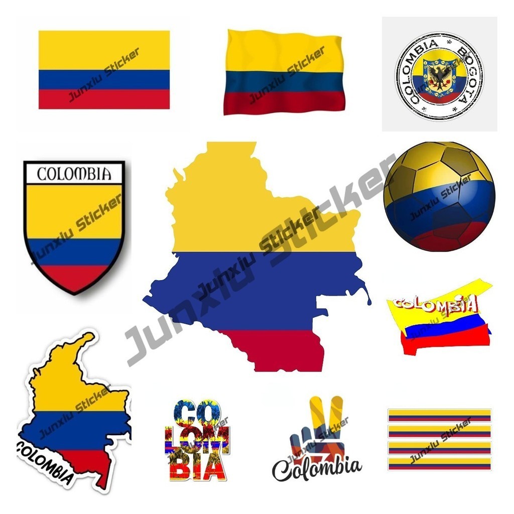 ⓛColombia Map with Flag Vinyl Sticker country code CO Decal Phone ...