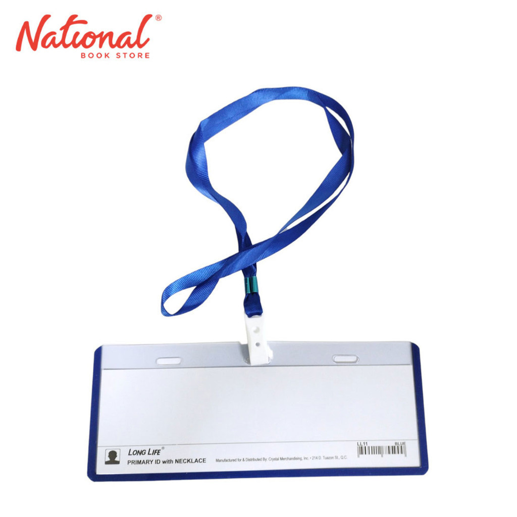 Long Life ID Name Plate 3 Hole Horizontal with Plastic Clip and Lanyard ...