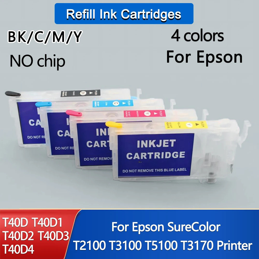 T40D T40D1 T40D2 T40D3 T40D4 Empty Refillable Ink Cartridge Without ...
