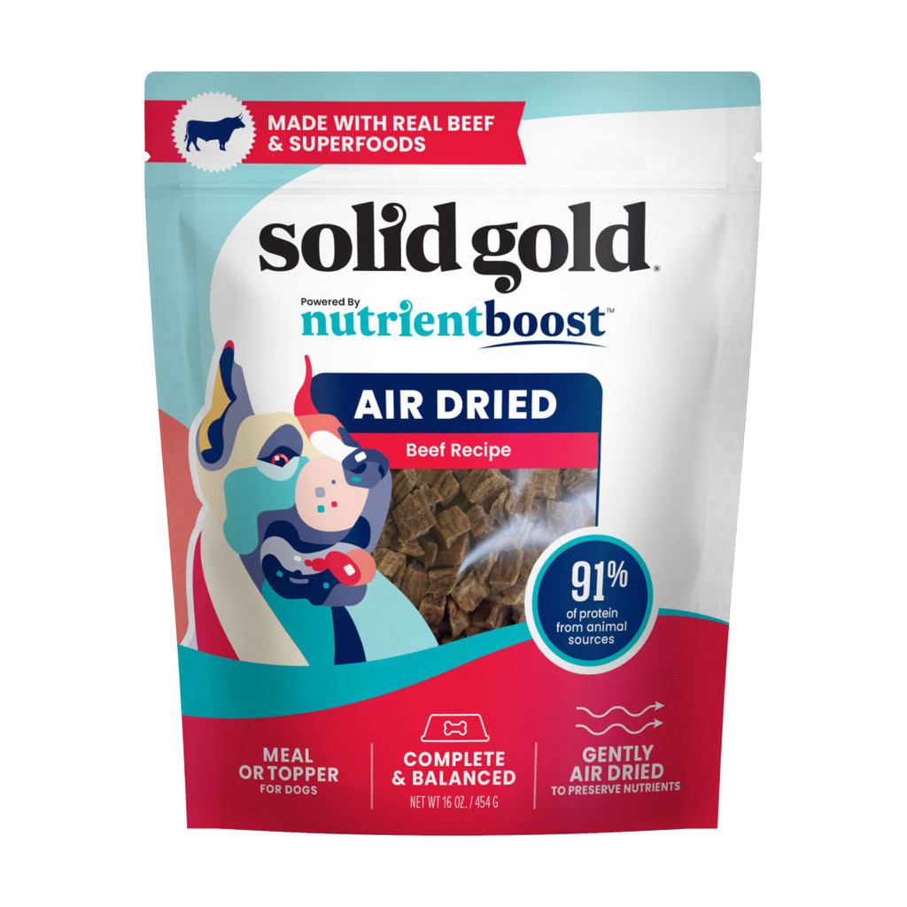 Solid Gold Air Dried Topper Complete & Balanced Meal Topper For Dogs - Beef 1LB (EXP:01 2026 ...
