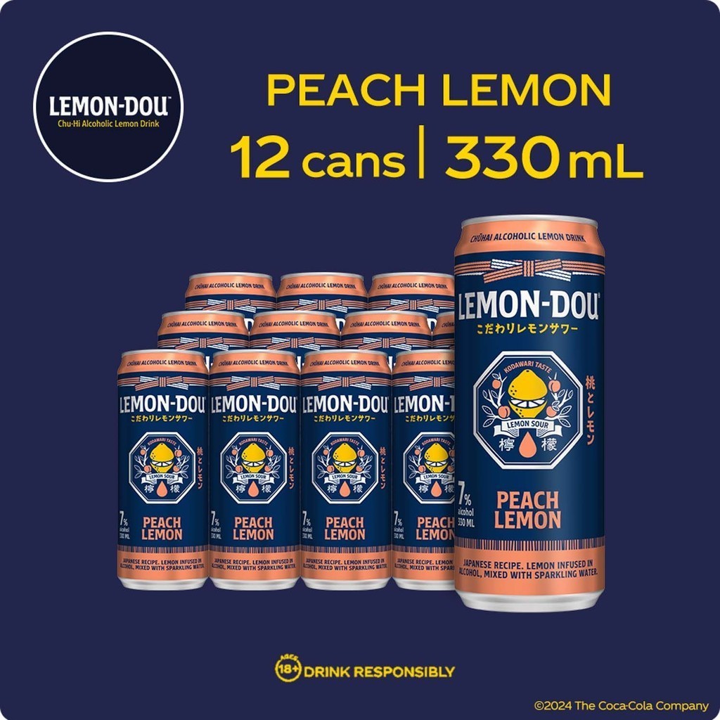 Lemon-Dou Peach Lemon 330mL 7% Alcohol Chu-hi - Pack of 12 | Shopee ...