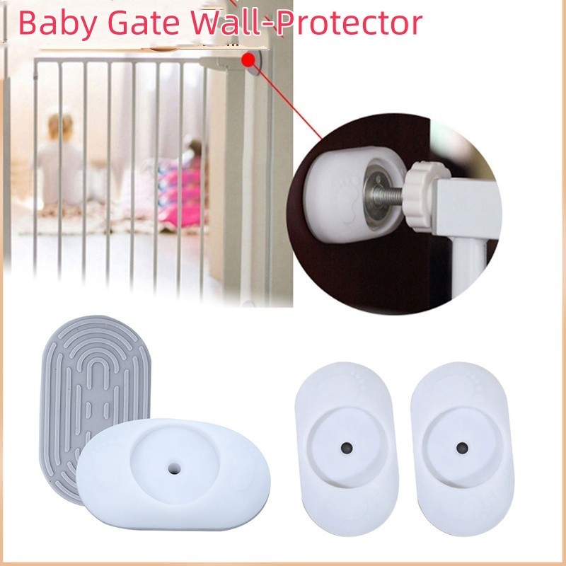 4pcs Black/White Pressure Mounted And Baby Gate Wall Protector Kids ...