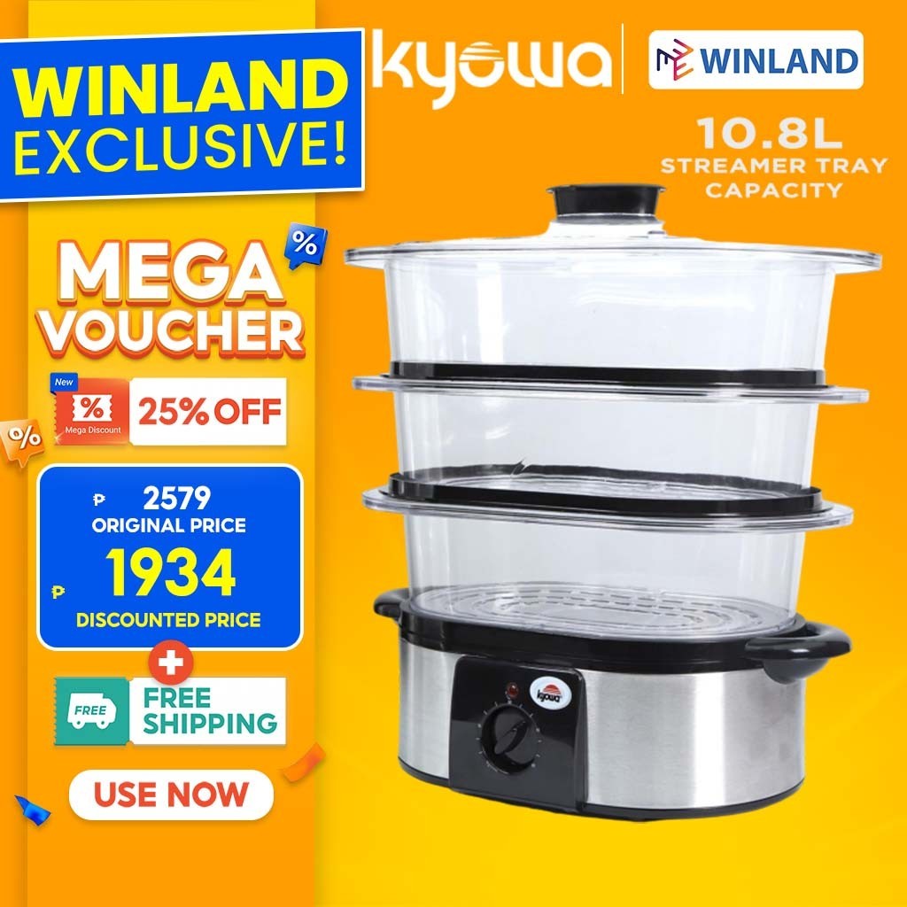 Kyowa by Winland Electric Food Steamer for Steam Cook Re-Heat KW-1902 ...