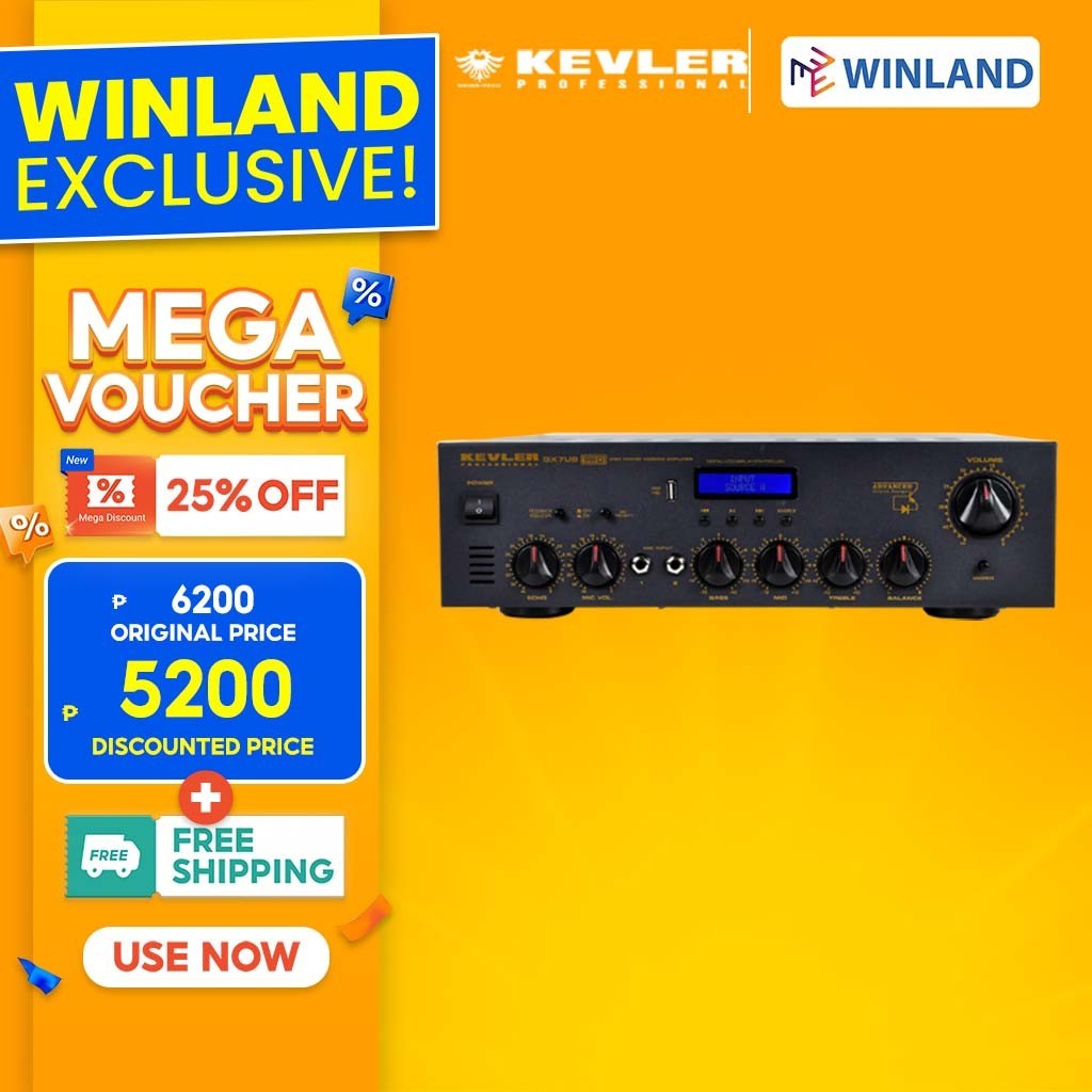 Kevler by Winland GX7 PRO High Power Videoke Amplifier 800W x 2 Mic ...