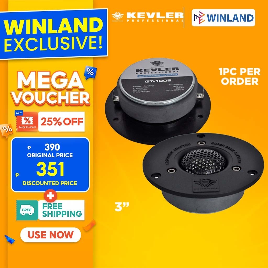 Kevler by Winland 1pc 3" Inches Dome Tweeter Speaker 100W 8 Ohms GT ...