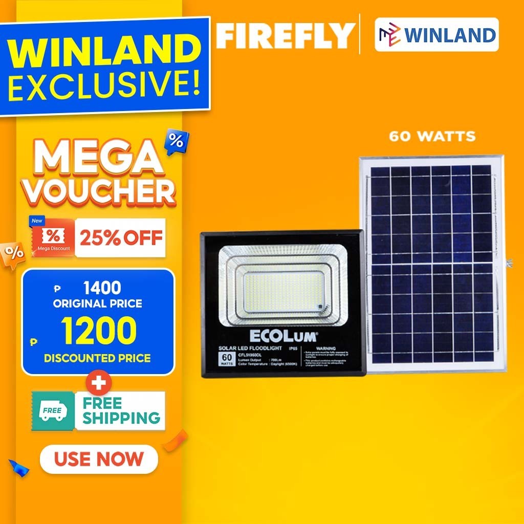 Ecolum by Winland Solar Led Floodlight Flood light 60W / 700 Lumens ...
