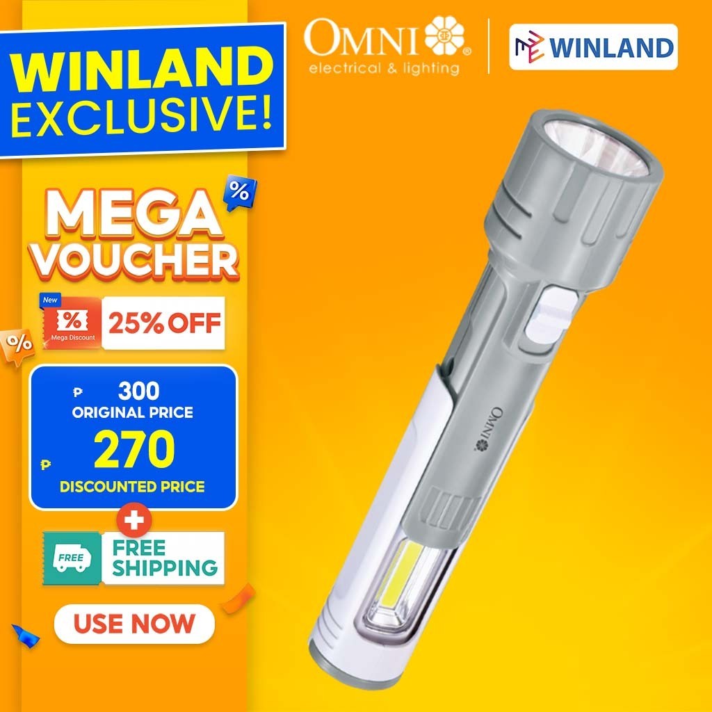 Omni by Winland LED Rechargeable Flash Light Torchlight Emergency Light Flashlight RFL-9128 ...