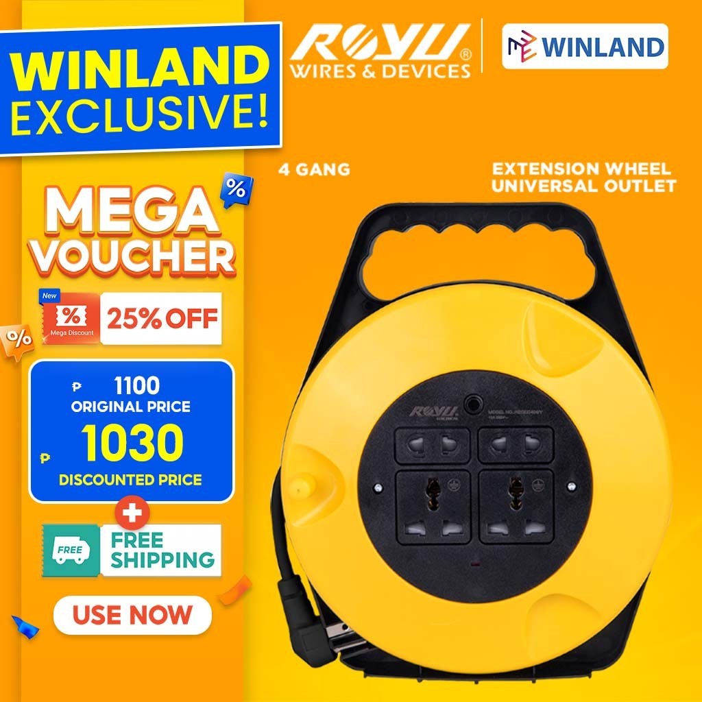 Royu by Winland Extension Wheel 4 Gang Universal Outlet REDEC404/Y ...