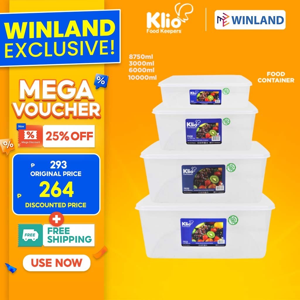 Klio by Winland Rectangular Stackable Food Keeper Plasticware Container ...