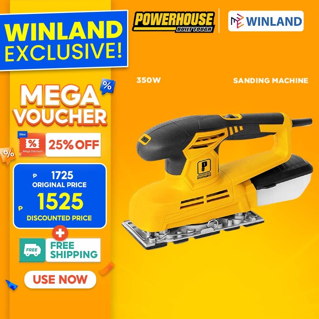 Powerhouse By Winland Heavy Duty Industrial Wood Orbital Sander W Variable Speed 350w Ph