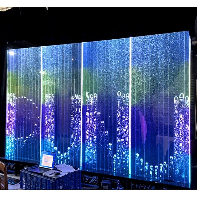 Custom. led lighting acrylic room division water feature water bubble ...