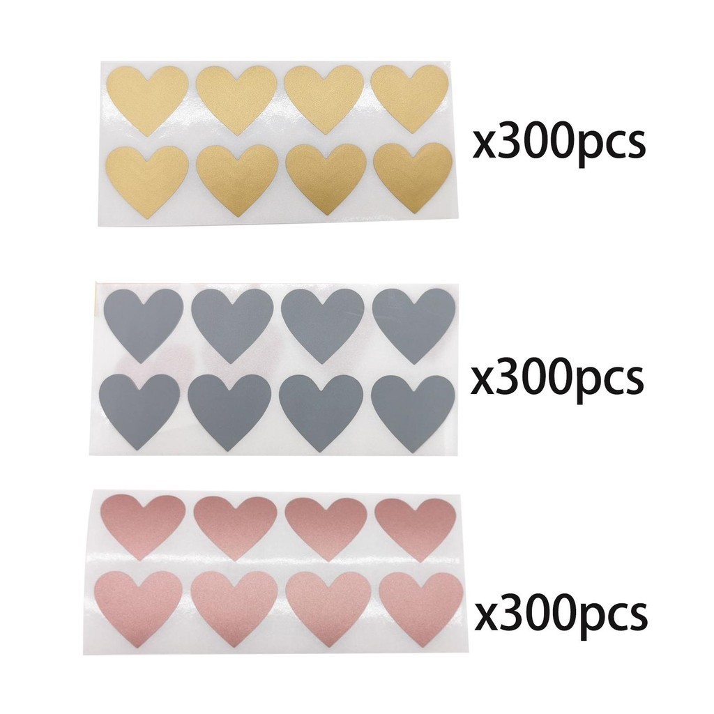 Pack of 300 Heart Scratch Off Stickers Scratch Card Stickers Self ...