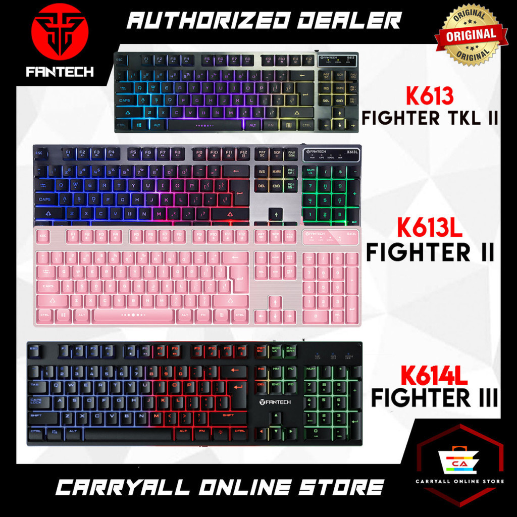 Fantech K614L Fighter III K613L K613 TKL Fighter II Membrane Gaming Keyboard | Shopee Philippines