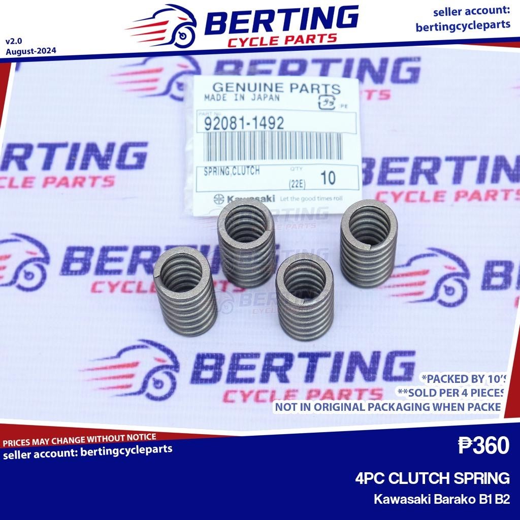 4PC CLUTCH SPRING Kawasaki Barako B1 B2 Genuine 92081-1492 | Shopee ...