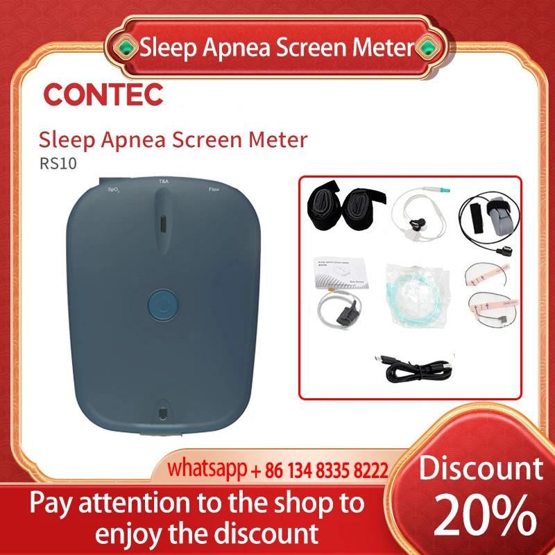 Contec RS10 Sleep Apnea Screen Meter Spo2 PR Nasal Airflow Monitor Free ...