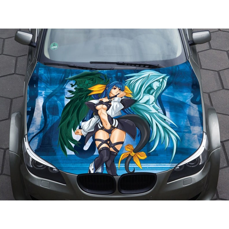 【Car hood decal, vinyl, sticker, graphic, wrap decal, guilty gear dizzy, truck decal, truck gra ...