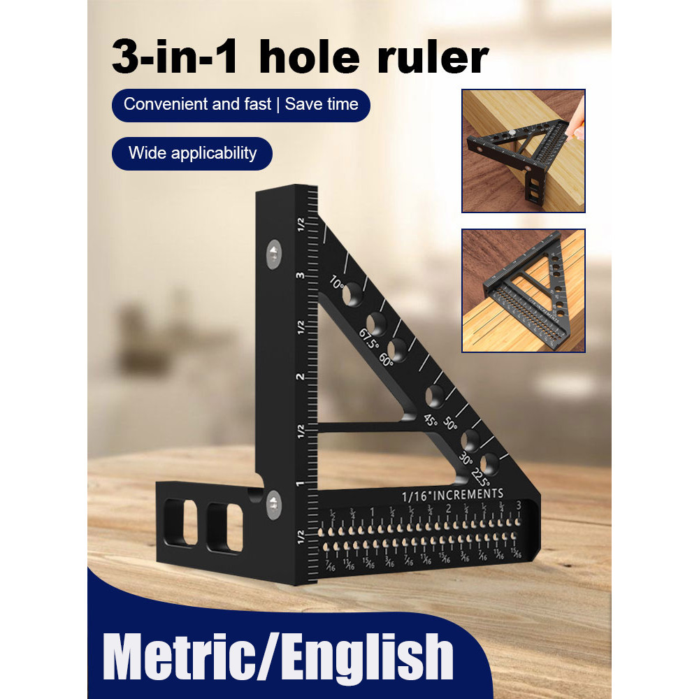 Carpenter Square -Woodworking Square Protractor Aluminum Miter Triangle ...