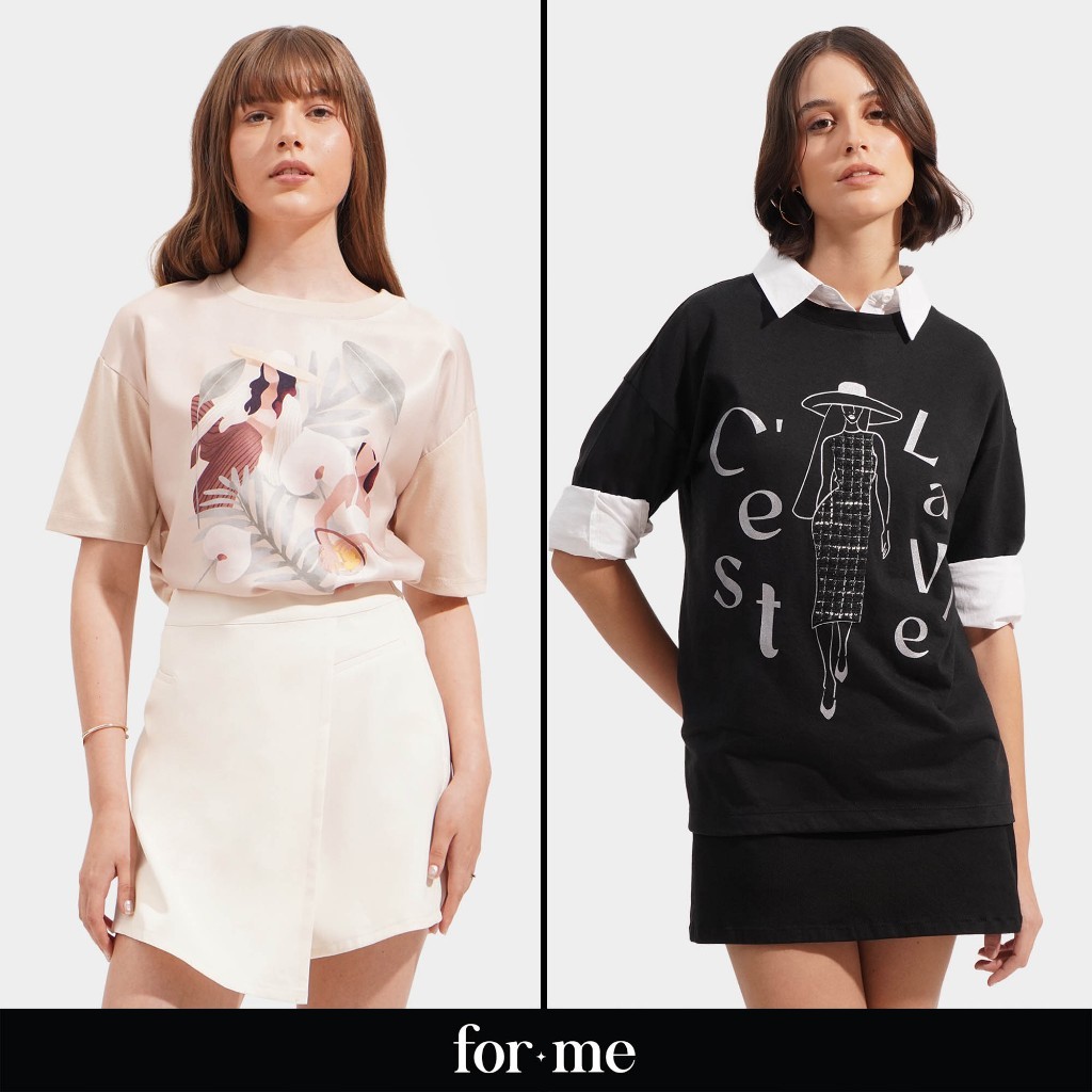 ForMe Relaxed Fit Graphic T-Shirt Collection for Women | Shopee Philippines