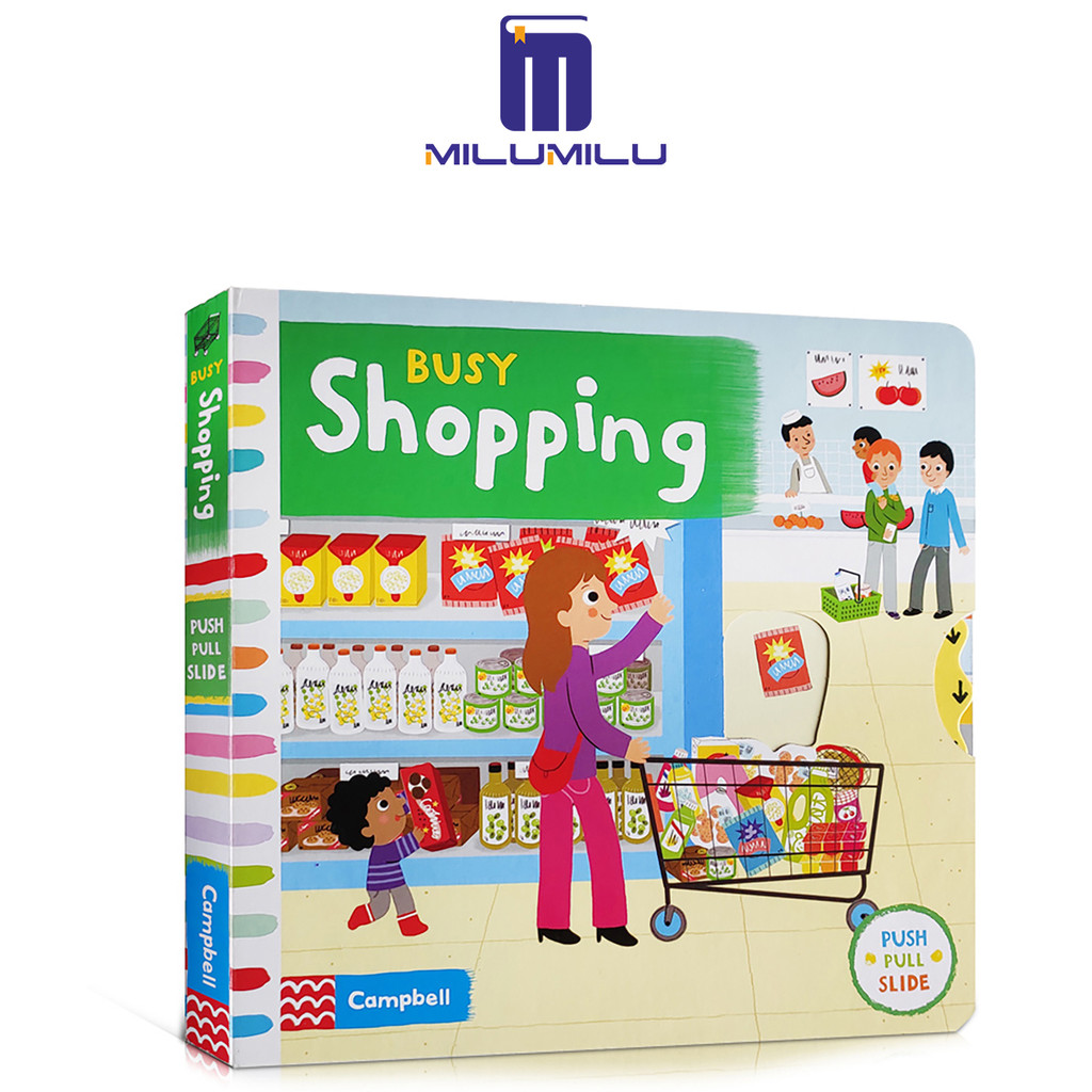 Milu Busy Supermarket Shopping Busy Book Children's Toddler Board Book ...