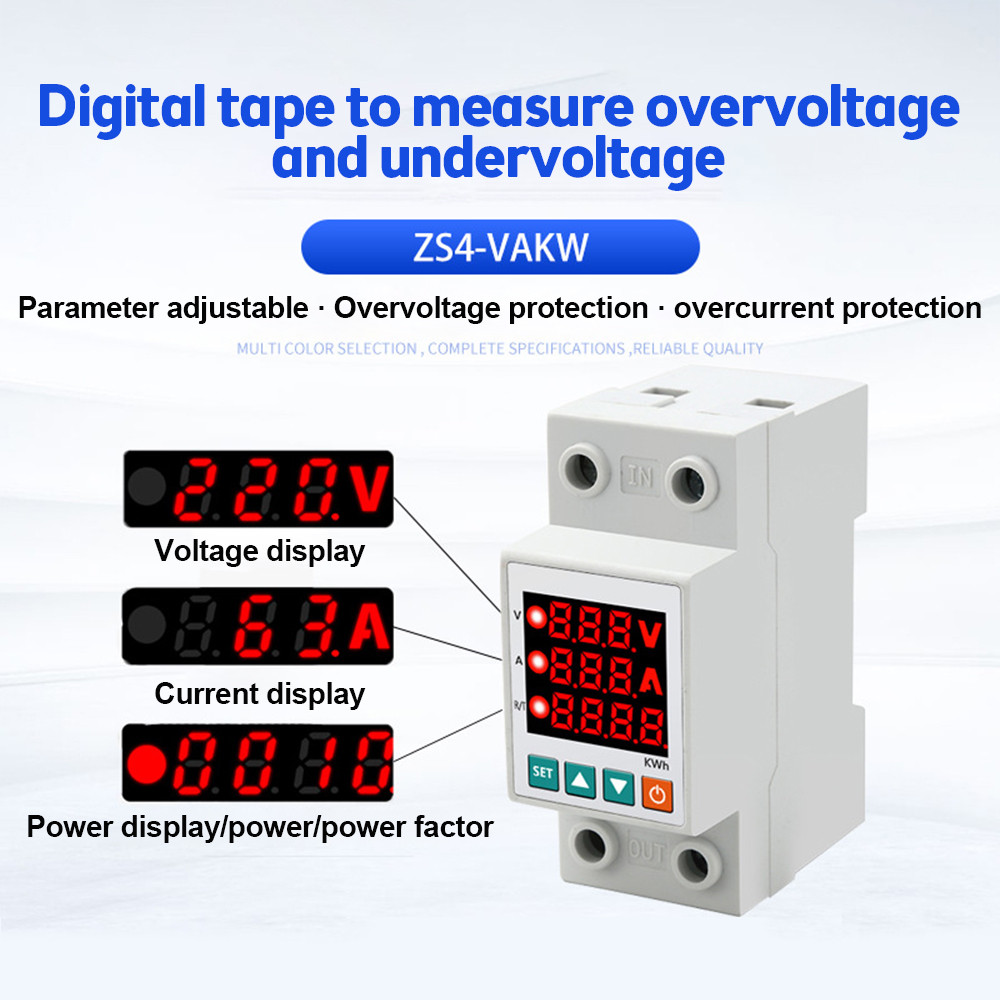 ♠Digital Single Phase Energy Meter Tester Electricity Usage Monitor ...