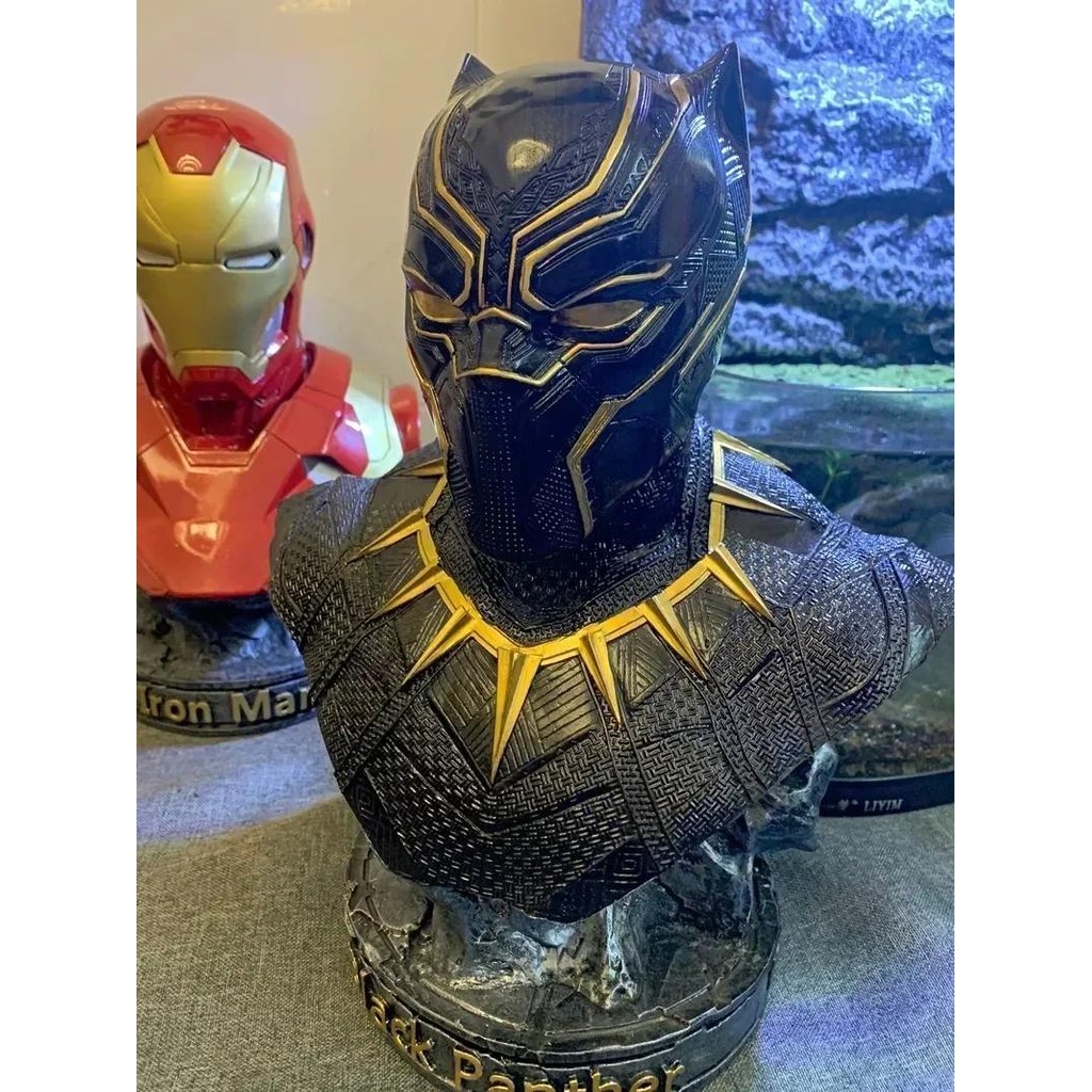 Hot 15cm Marvel Black Panther Bust Resin Statue Anime Peripheral Model ...