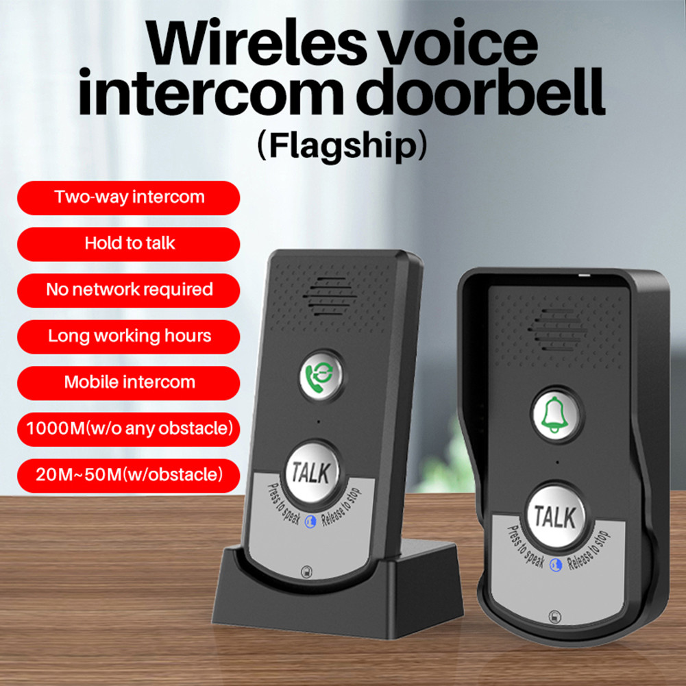 2 Way Voice Intercom ABS Wireless Voice Intercom Two Way Audio Voice Sender and Reciever for Ho ...