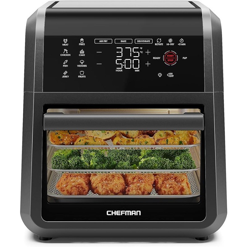 Chefman 12-Quart 6-in-1 Air Fryer Oven with Digital Timer, Touchscreen ...