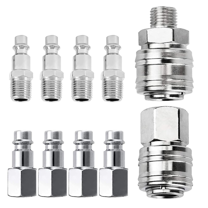 웃10pcs 1/4\" BSP Air Compressor Fitting Hose Connector Kits Quick ...