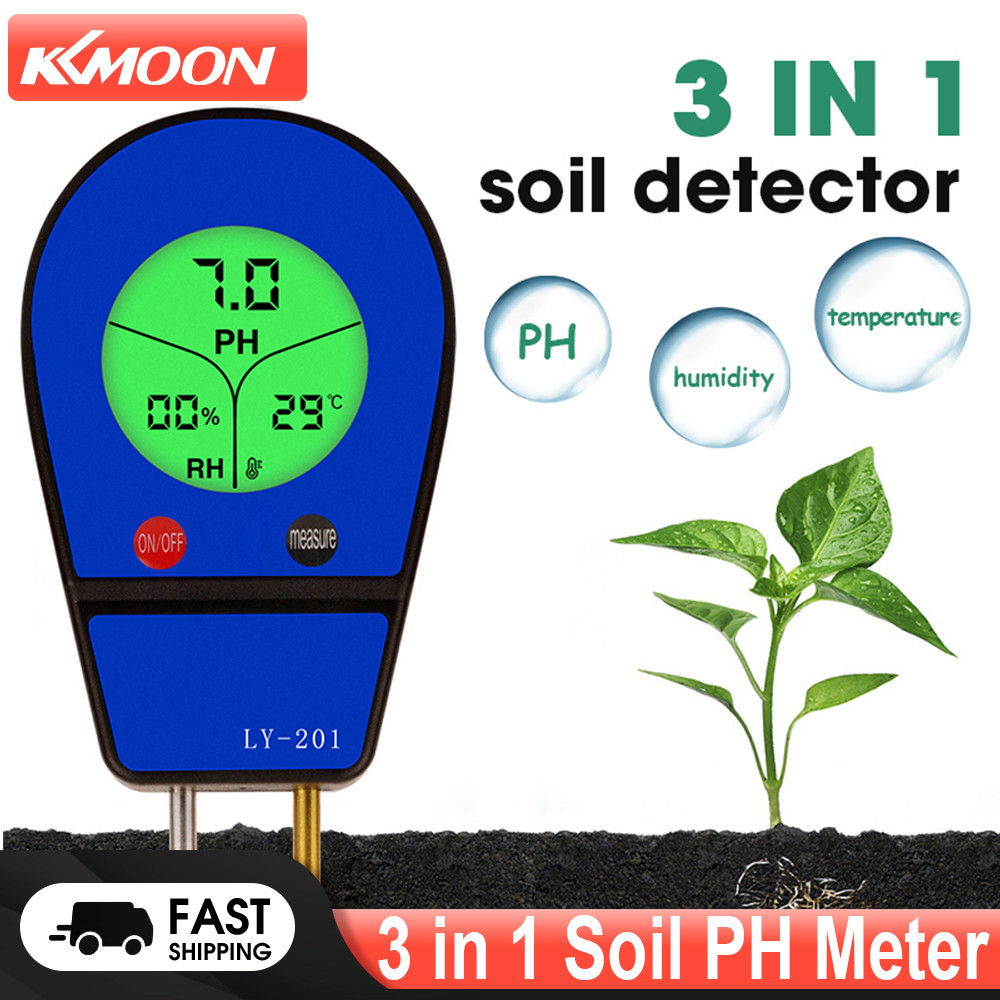 LY201 3 in 1 Soil PH Meter Moisture Temp PH Tester Humidity Sunlight ...