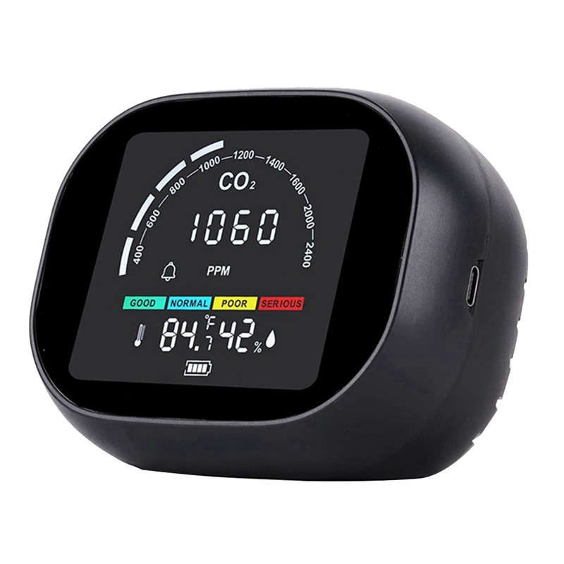 ☸1 Set CO2 Air Quality Monitor Indoor Carbon Dioxide Detector CO2 Alarm ...