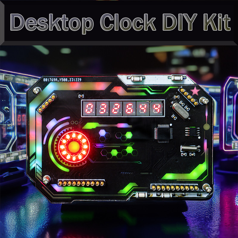 웃Cyberpunk Creative Clock Electronic DIY Desktop Digital Clock ...