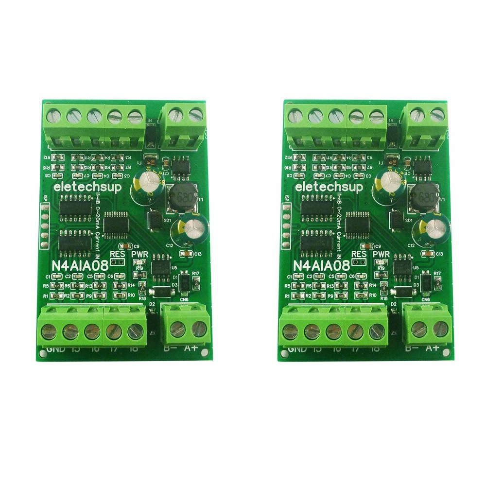 유2PCS 8-24CH 4-20MA To RS485 Current Analog Input Collector Module MODBUS RTU Board For PT100 K ...