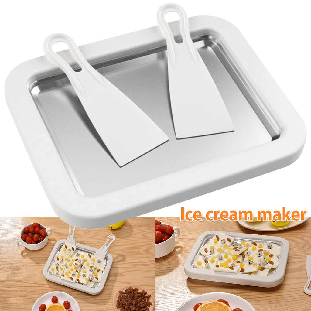 Ice Cream Maker Pan with 2 Scrapers Ice Cream Maker Plate ...