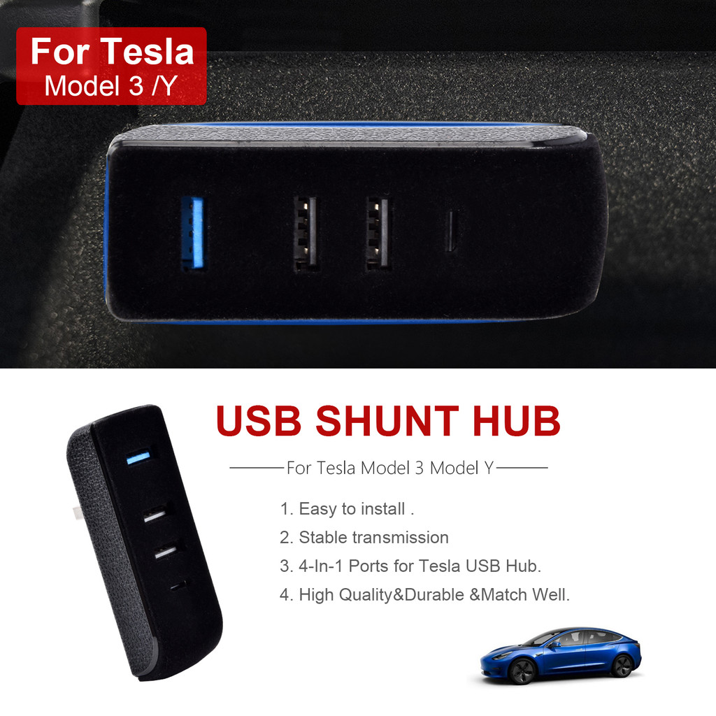 ☮Glove Box USB Hub Ports For Tesla Model 3 Y Docking Station 모델3 USB ...