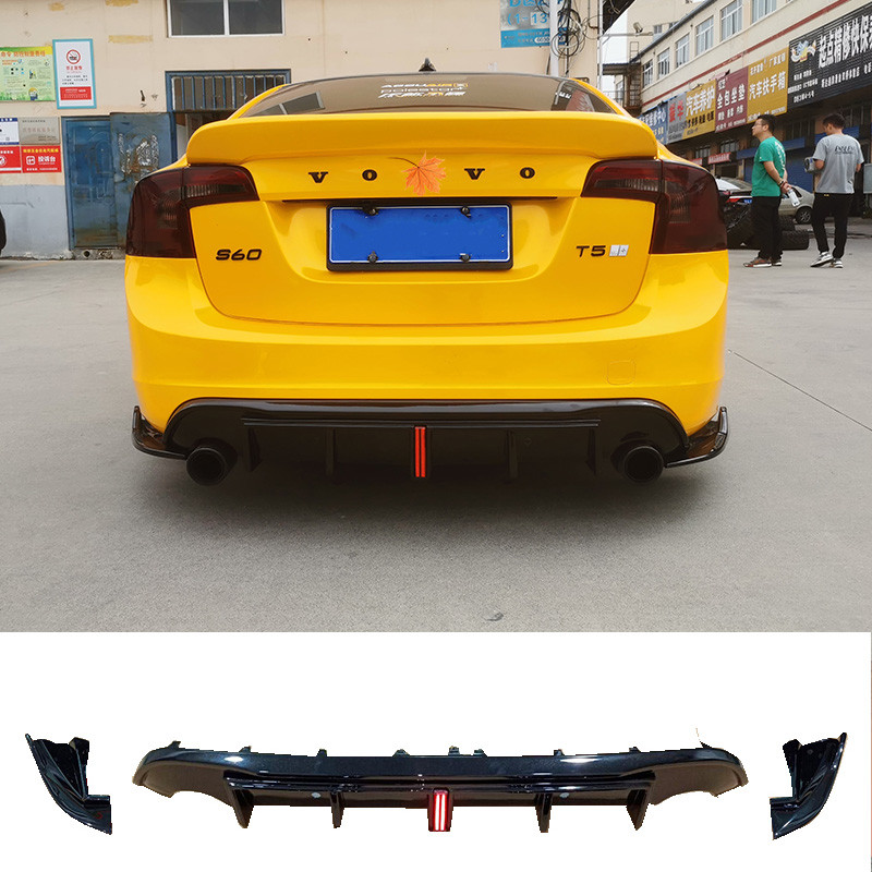 PP Plastic Car Rear Bumper Diffuser Lip Spoiler For Volvo S60 V60 4 ...