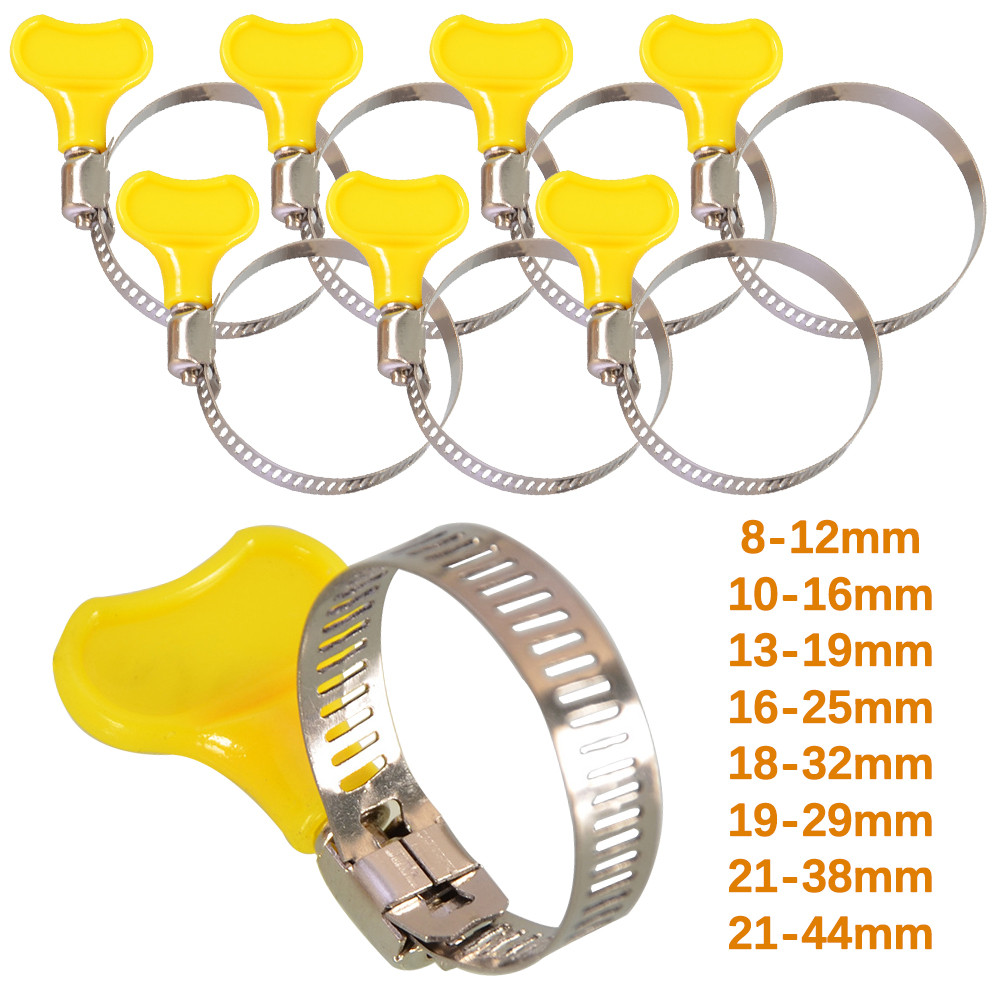 ☻Adjustable Stainless Steel Clamps Twist Fastener Tube Pipe Clips Worm ...