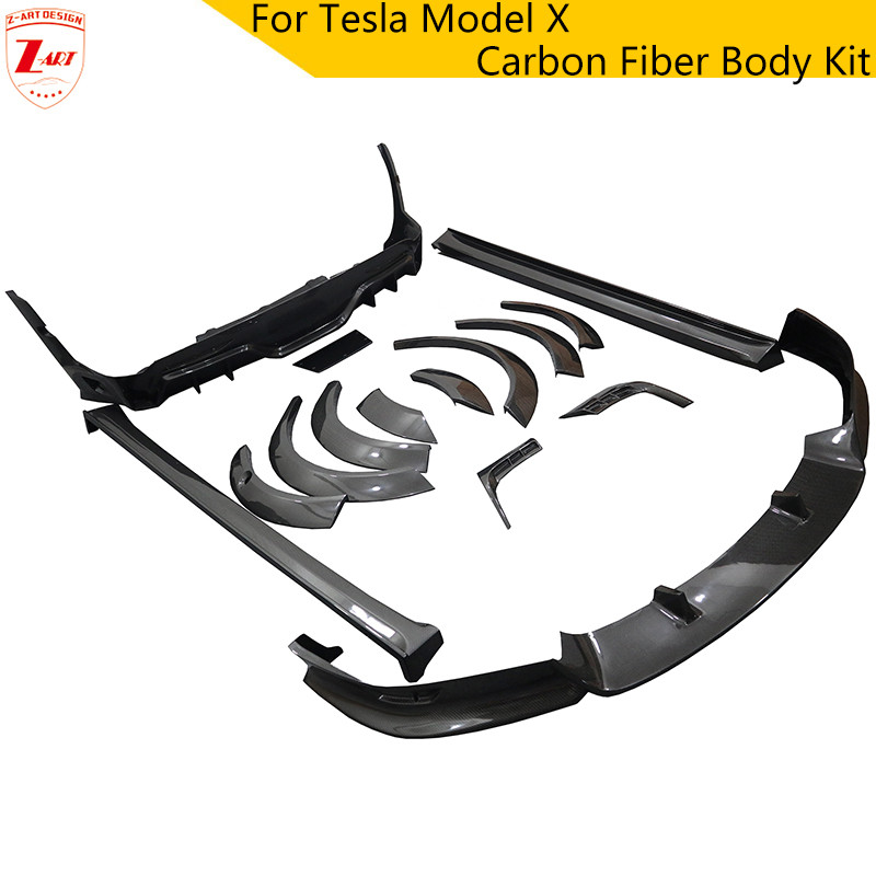 ★Z-ART Carbon Fiber Aerodynamic Body Kit For Tesla Model X Carbon Fiber ...