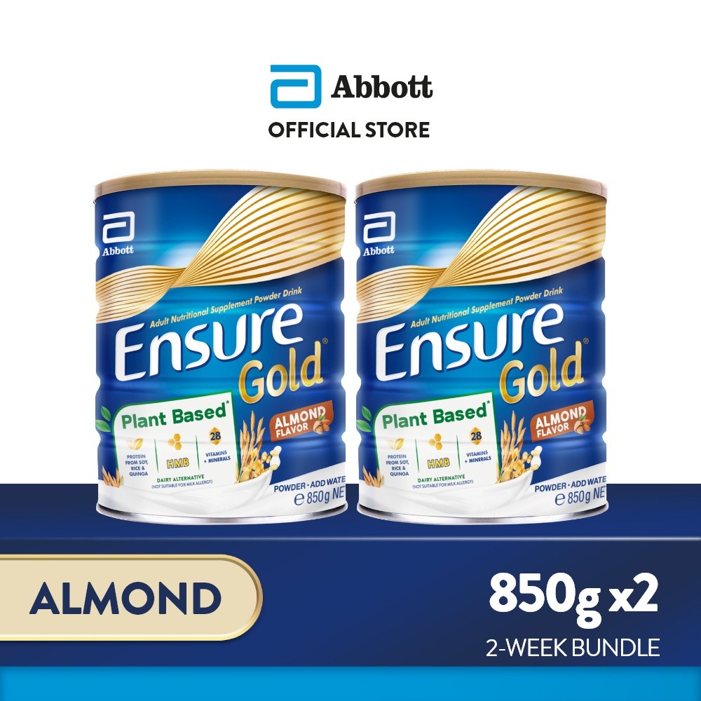 Ensure Gold with HMB Plant Based Almond 850g Bundle of 2 For Adult ...