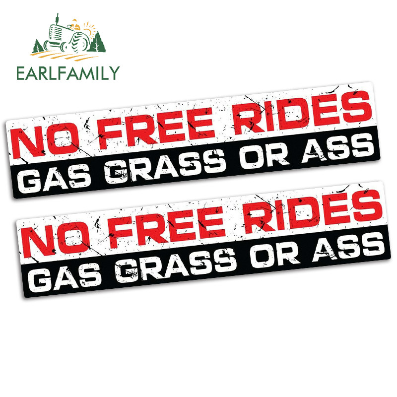 ~EARLFAMILY 15cm x 3.2cm NO FREE RIDES Funny Car Sticker Vinyl JDM Car ...