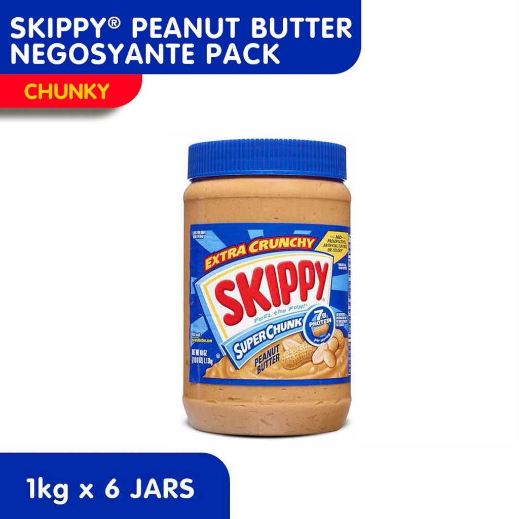 SKIPPY® Peanut Butter Chunky Negosyante Pack (6 Jars x 1kg) | Shopee ...