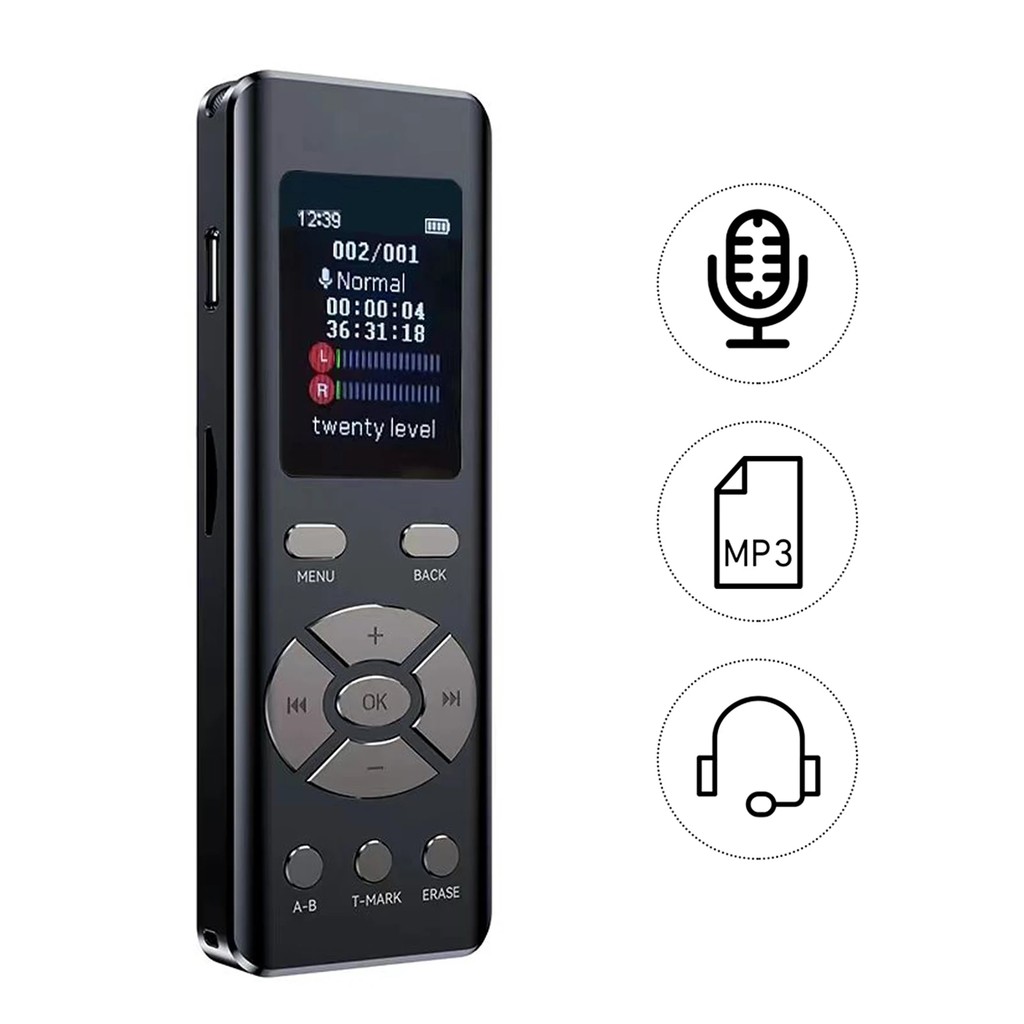 ۩Digital Voice Recorder with Microphone High-fidelity A-B Loop Playback ...