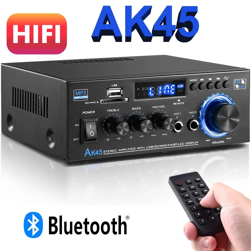 ♡AK35 AK45 Home Power Amplifier HiFi Digital Stereo Amplifiers Channel ...