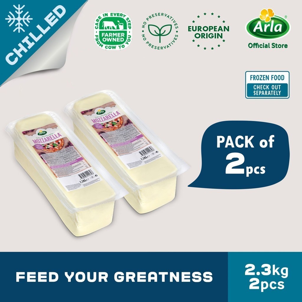 Arla Mozzarella Cheese Block 2.3kg 2-Pack | Shopee Philippines