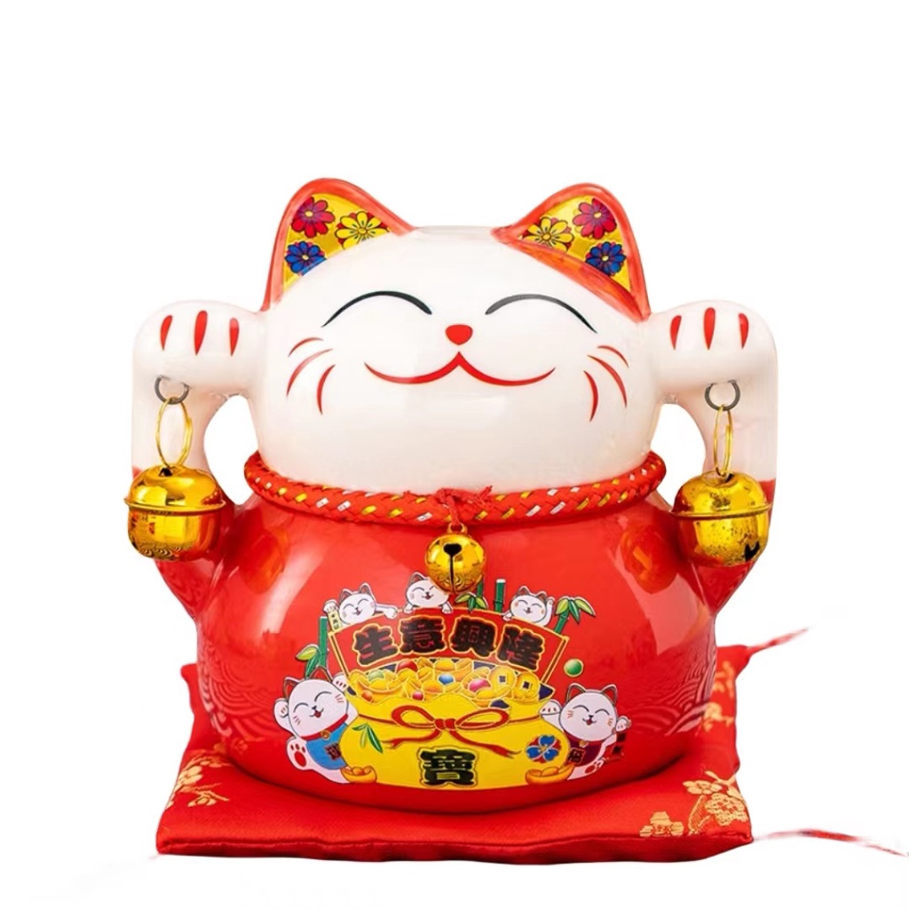 ceramic cat 11cm pippy bank cash bank good luck fengshui charms home ...