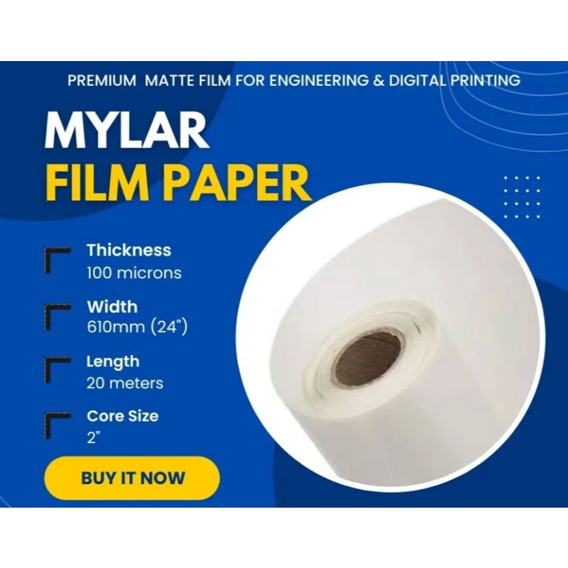 Premium Matte Film Mylar Roll 24x20m 100 microns | Shopee Philippines