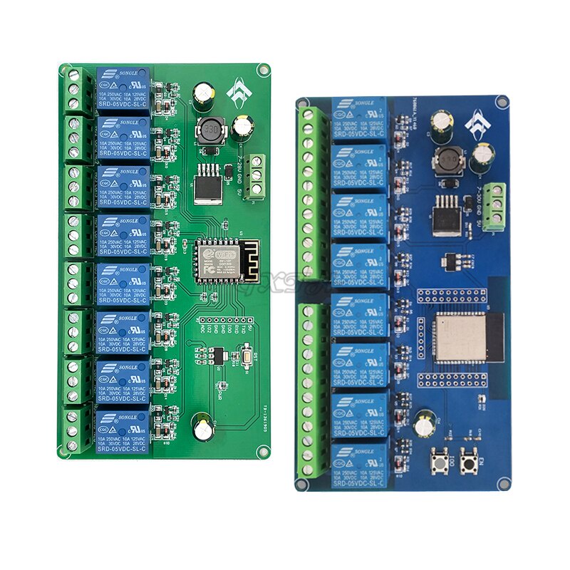 ESP8266 / ESP32 WIFI 8 Channel Relay Development Board ESP-12F / ESP32 ...